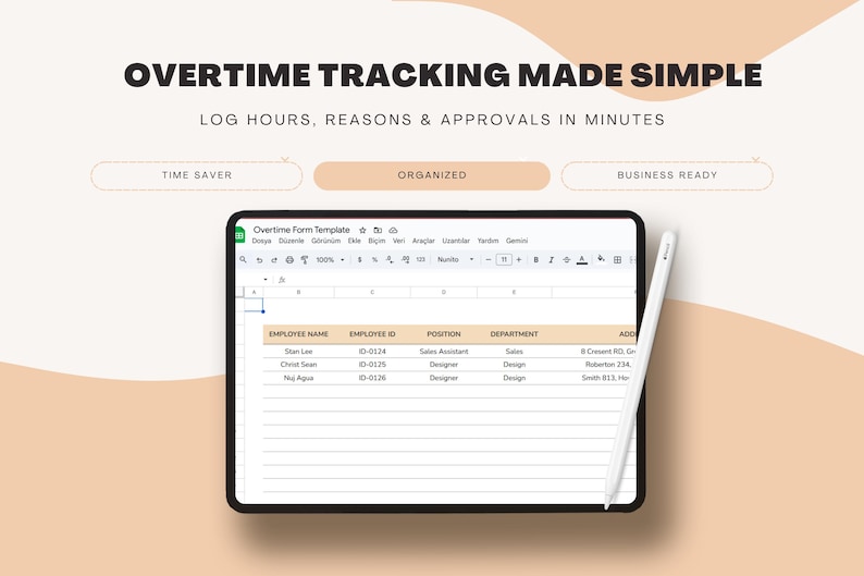 Overtime Tracking Template | Employee Overtime Request & Approval ...