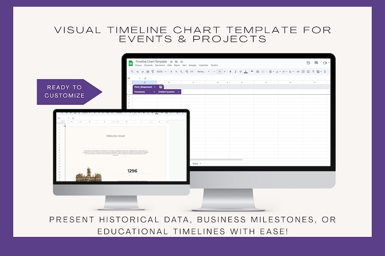 Editable Timeline Chart Google Sheets Template | Project & Event ...