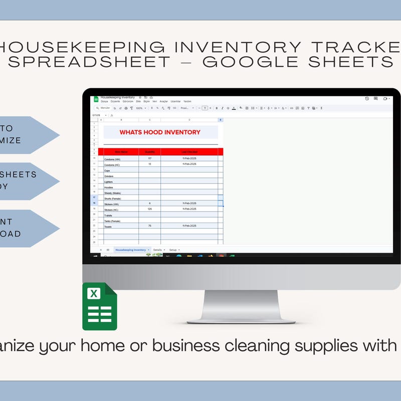 Housekeeping Inventory Sheet - Etsy
