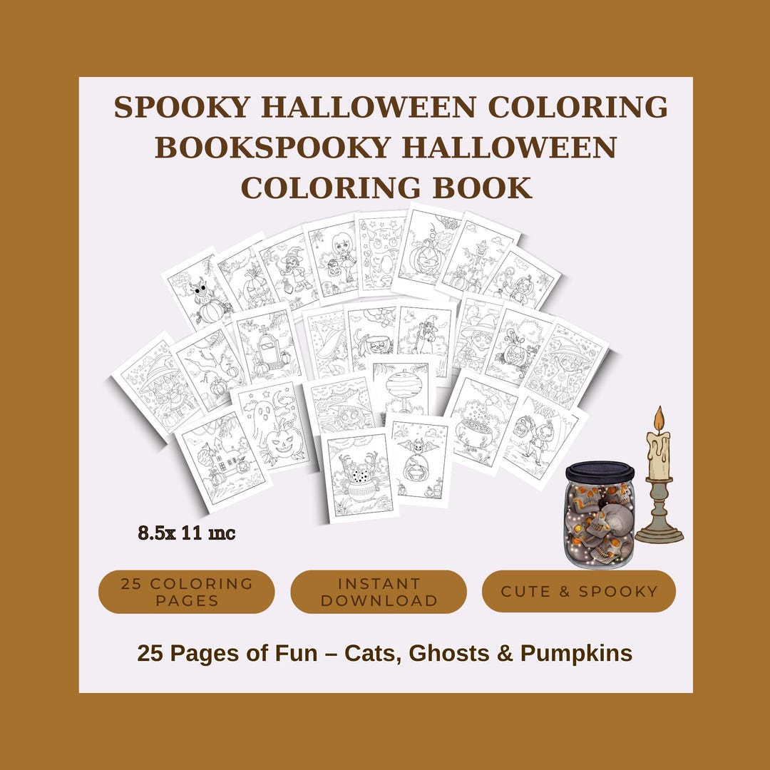 Spooky Halloween Coloring Pages | 25 Printable PDF Sheets | Fun for ...