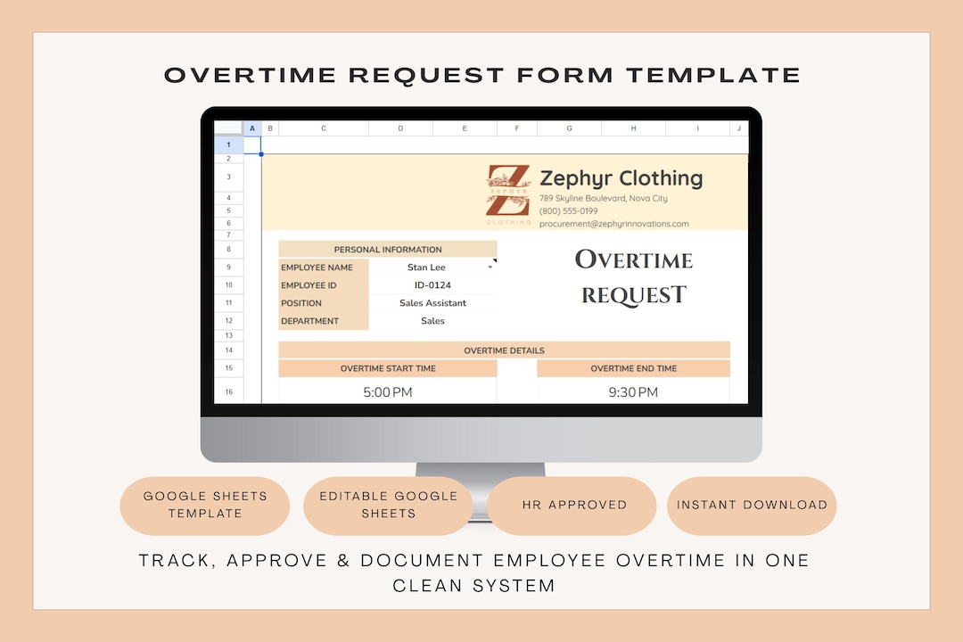 Overtime Tracking Template | Employee Overtime Request & Approval ...