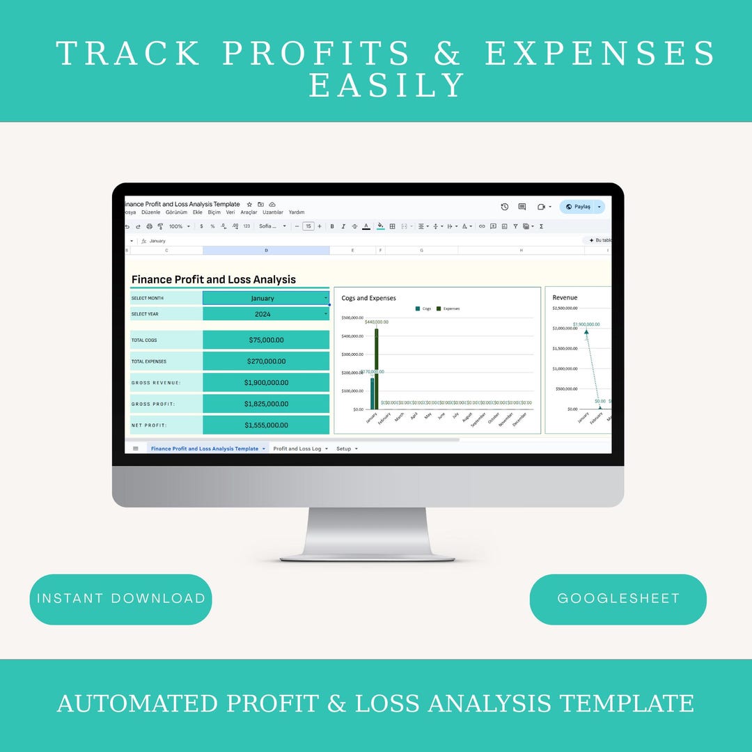 Business Profit and Loss Template | Accounting Spreadsheet | Google ...