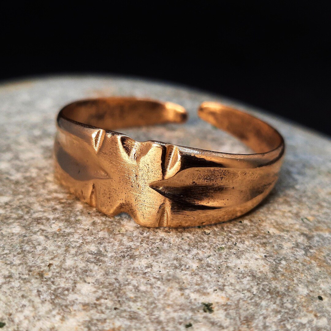 Ancient Cossack Era Cross Ring. Middle Ages Bronze Artifact 15-16th ...