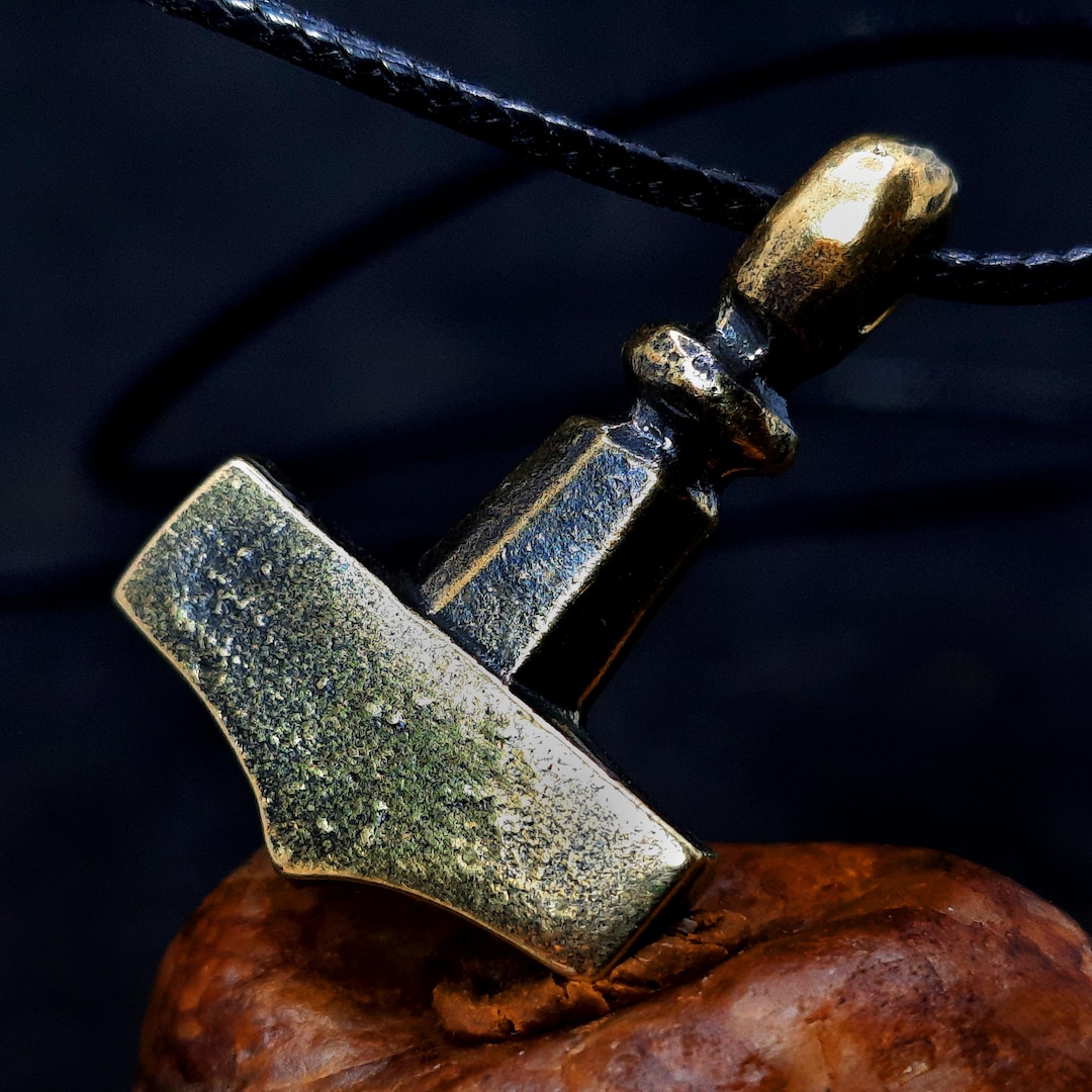 Bronze Thor Hammer Mjolnir From Bullets War in Ukraine. Viking Amulet ...