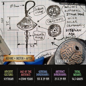 Unique Ancient Scythian Age Big Stone Bead Inlaid With Infinity Solar ...