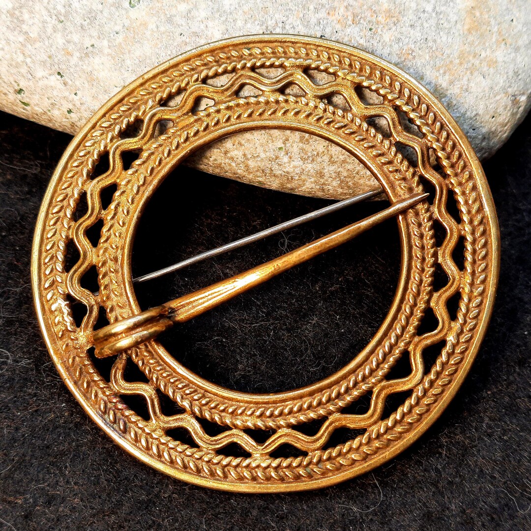 Bronze Celtic Style Kalevala Koru Brooch. Vintage Ethnic Spiral Viking ...