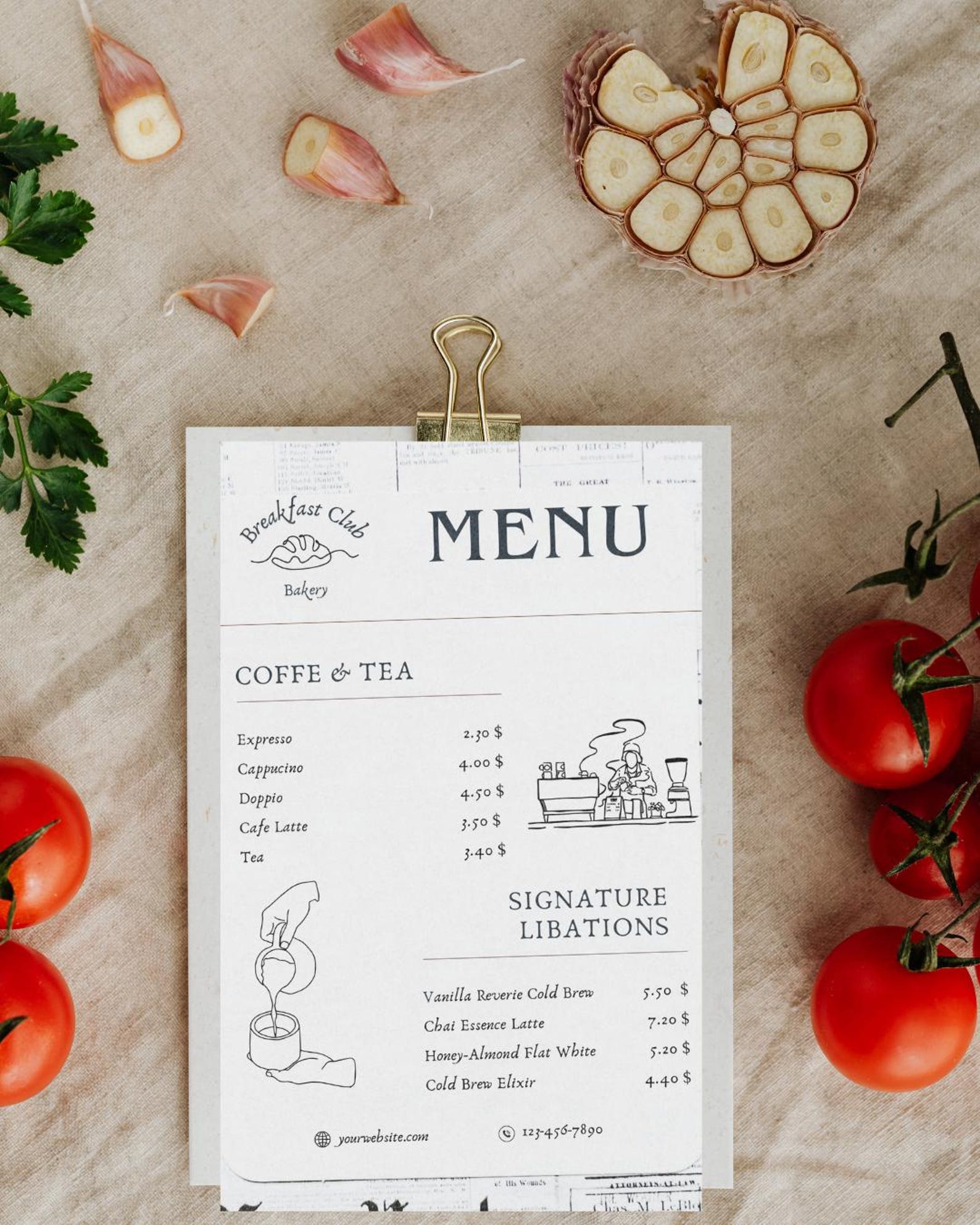 Editable A4 Double-sided Menu Canva Template – Perfect for Cafés ...