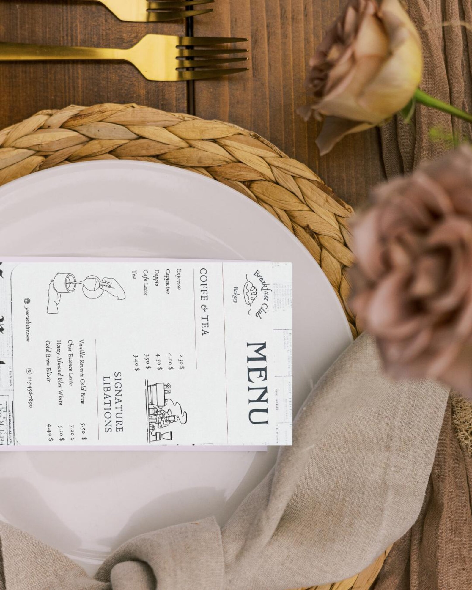 Editable A4 Double-sided Menu Canva Template – Perfect for Cafés ...