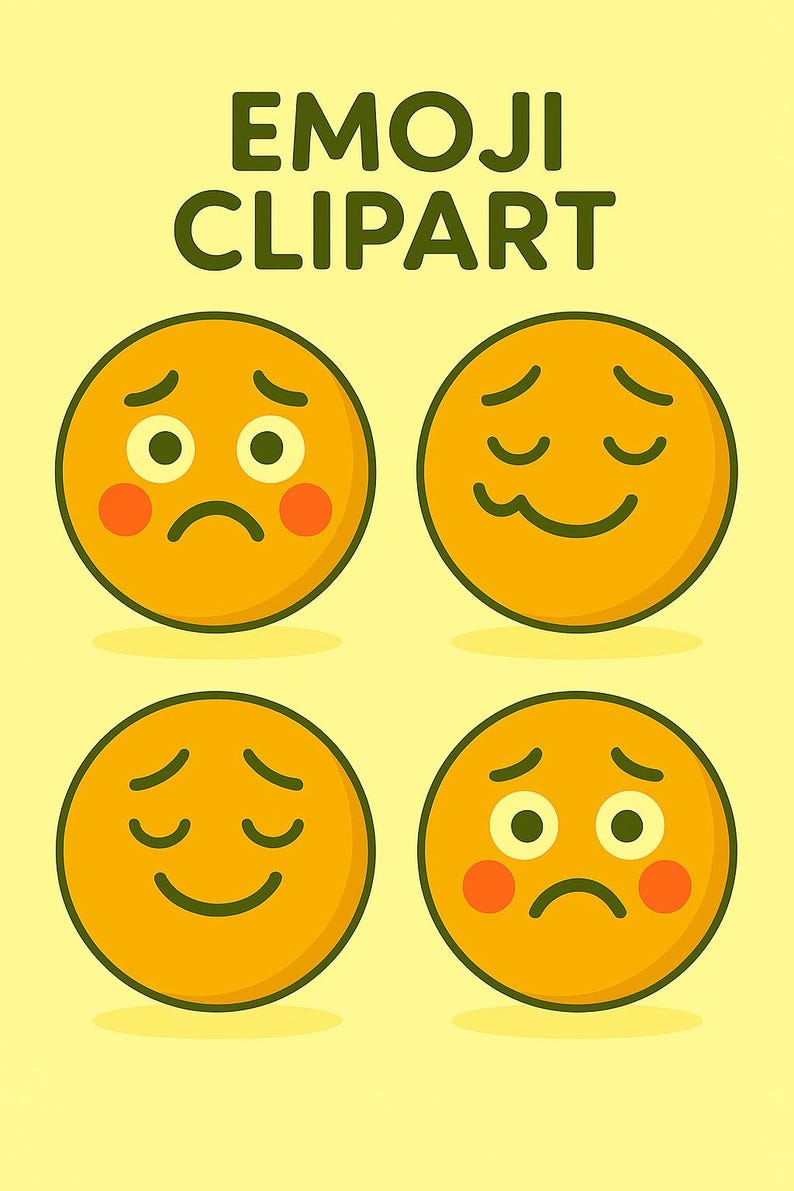 Kids Emotions Clipart | Feelings Faces PNG Bundle | Cute Emotional ...
