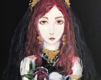 Persephone Kore Goddess Pagan Lilies Fine Art Print - Etsy