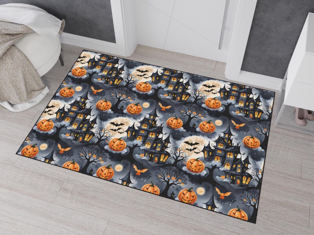 Spooky Floor Mat, Halloween Fall Welcome Mat, Haunted House Decor - Etsy