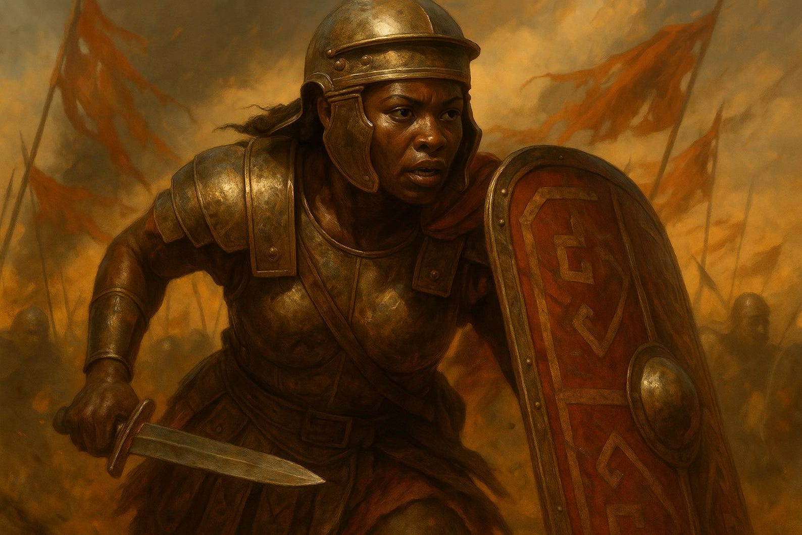 African Roman Female Warrior 1 | Digital Art Print | Historical Fantasy ...