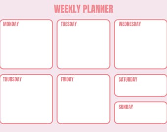 Printable Weekly Planner - Pink - Etsy