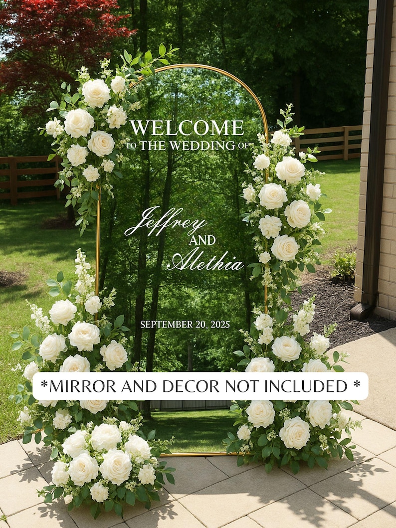 Personalized Wedding Welcome Sign Vinyl Decal: Mirror, Acrylic - Etsy