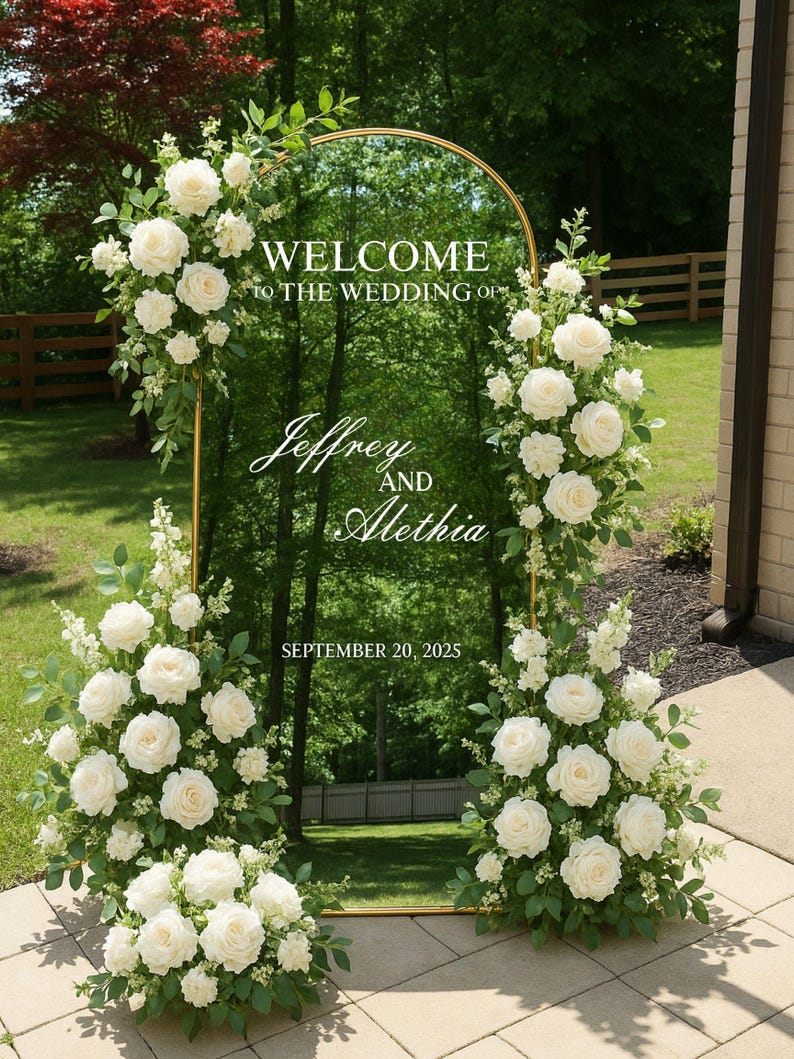 Personalized Wedding Welcome Sign Vinyl Decal: Mirror, Acrylic - Etsy