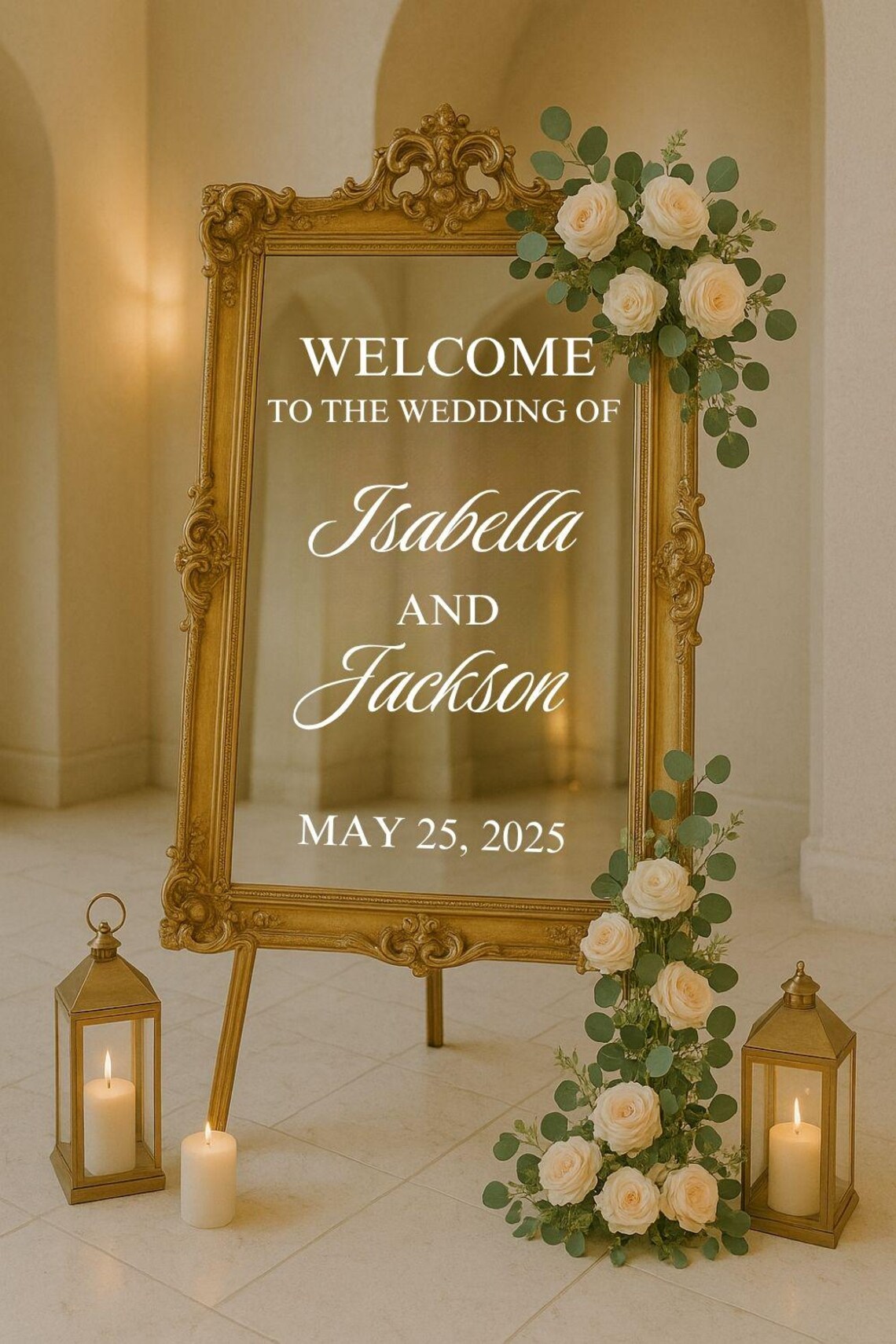 Personalized Wedding Welcome Sign Vinyl Decal: Mirror, Acrylic ...
