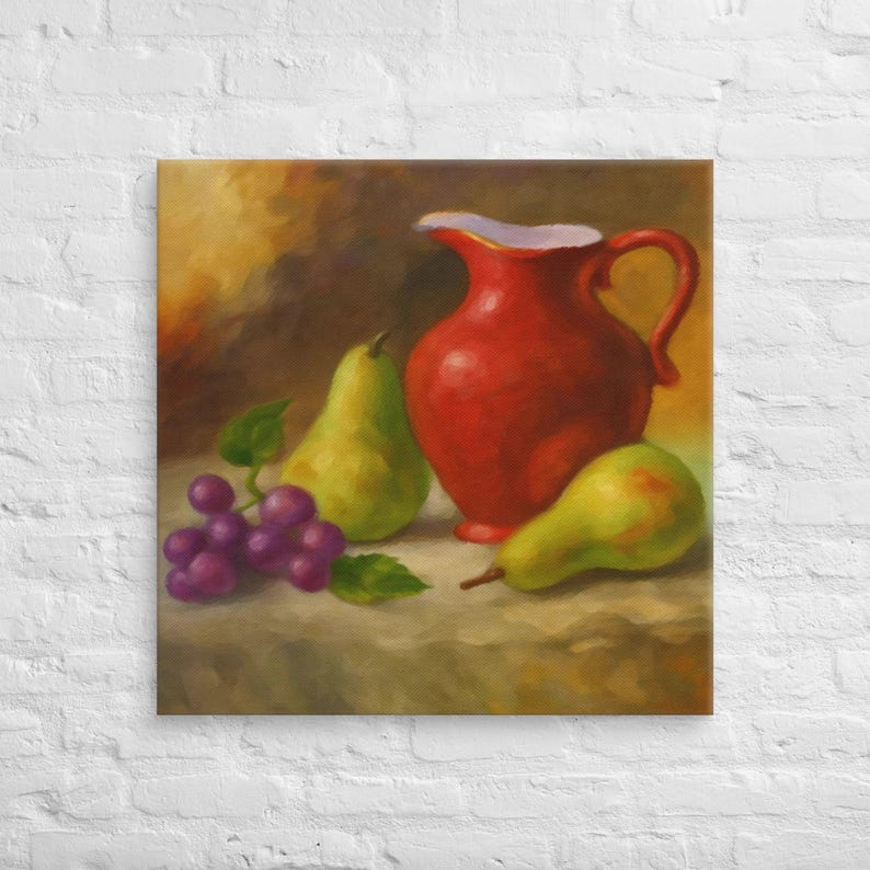 Still Life Kitchen Art- Vintage Still Life Canvas Prints With Grapes ...