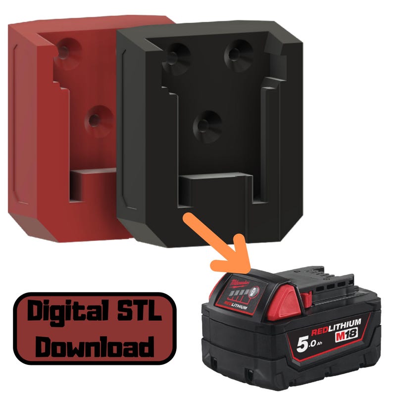 Milwaukee M18 Battery 3d Print Files - Etsy