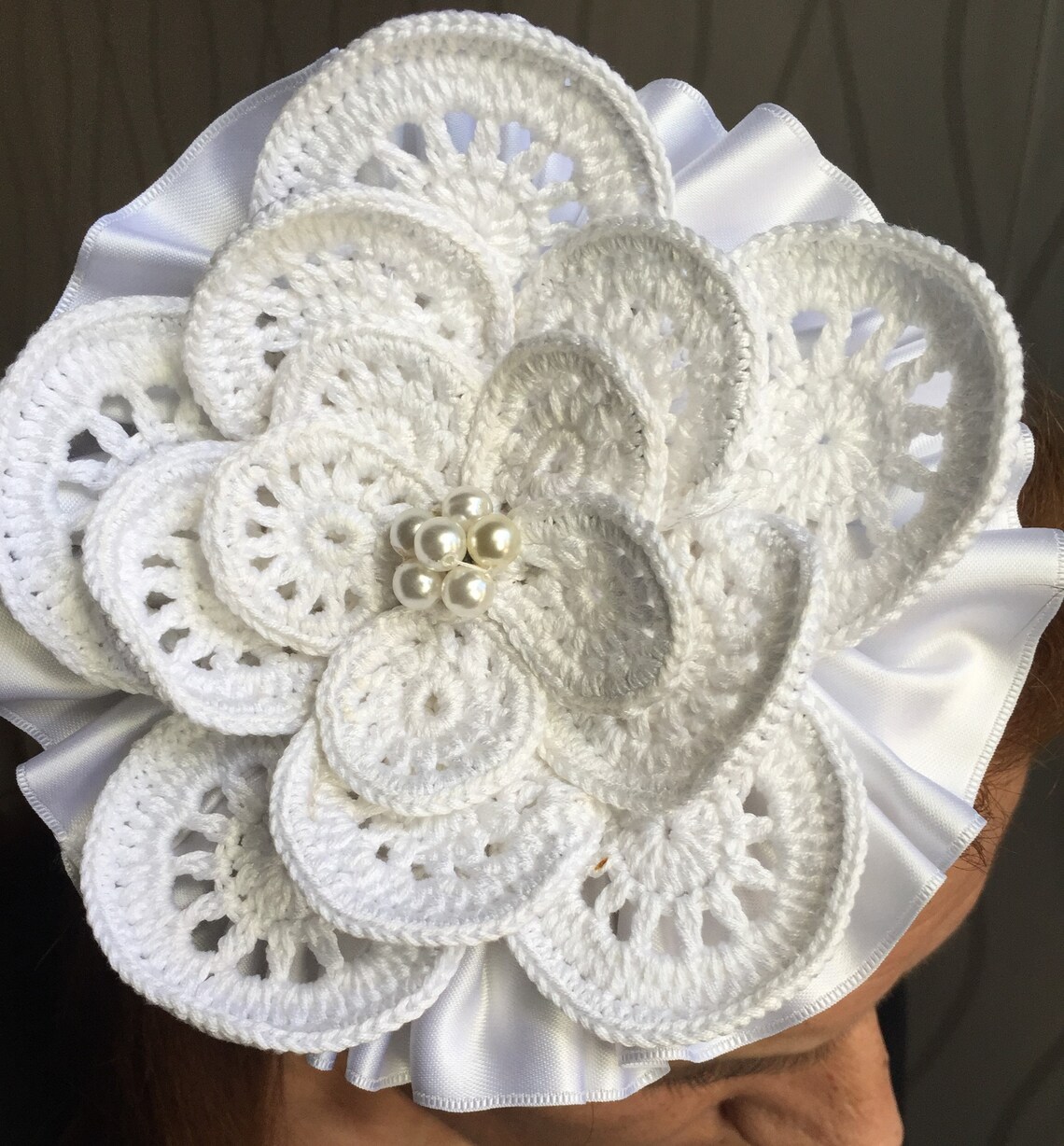 Crochet Wedding Fascinator, Boho Flower Mini Hat, Bridal Headpiece - Etsy