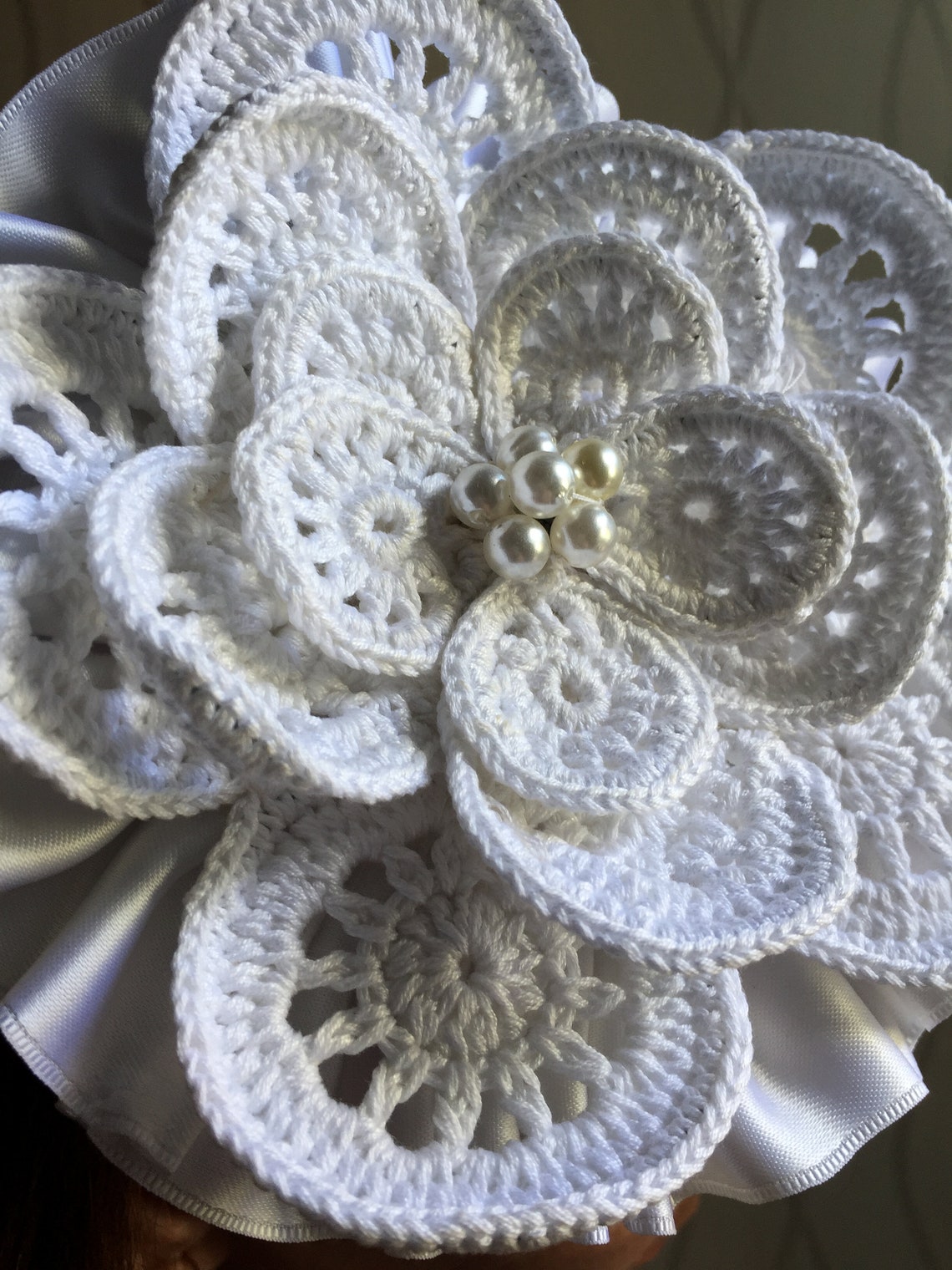 Crochet Wedding Fascinator, Boho Flower Mini Hat, Bridal Headpiece - Etsy