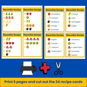Make a Smoothie, Preschool Math Center, Numbers 1-5, Number Recognition ...