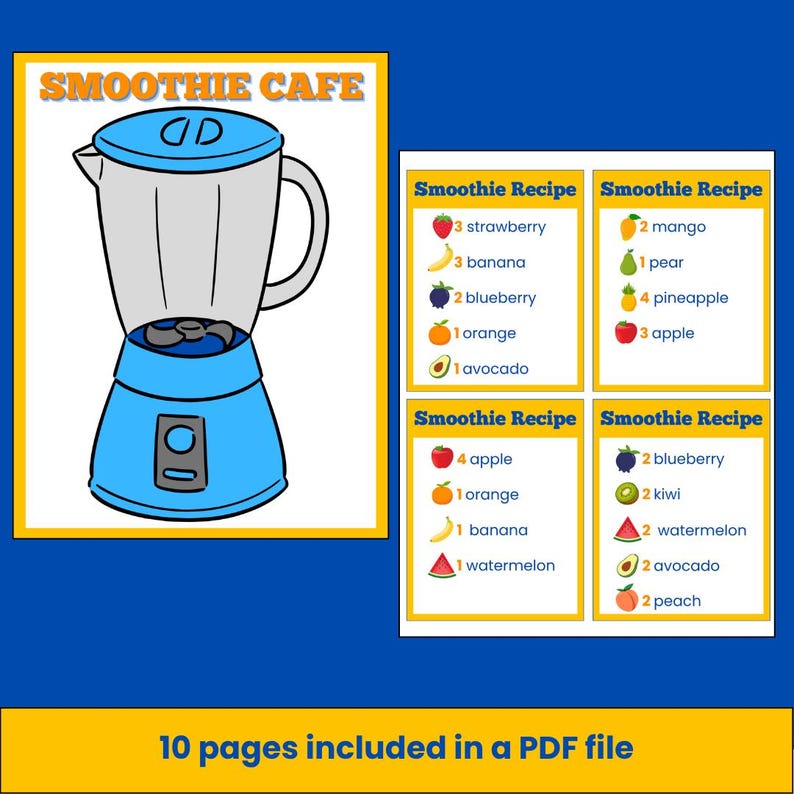 Make a Smoothie, Preschool Math Center, Numbers 1-5, Number Recognition ...