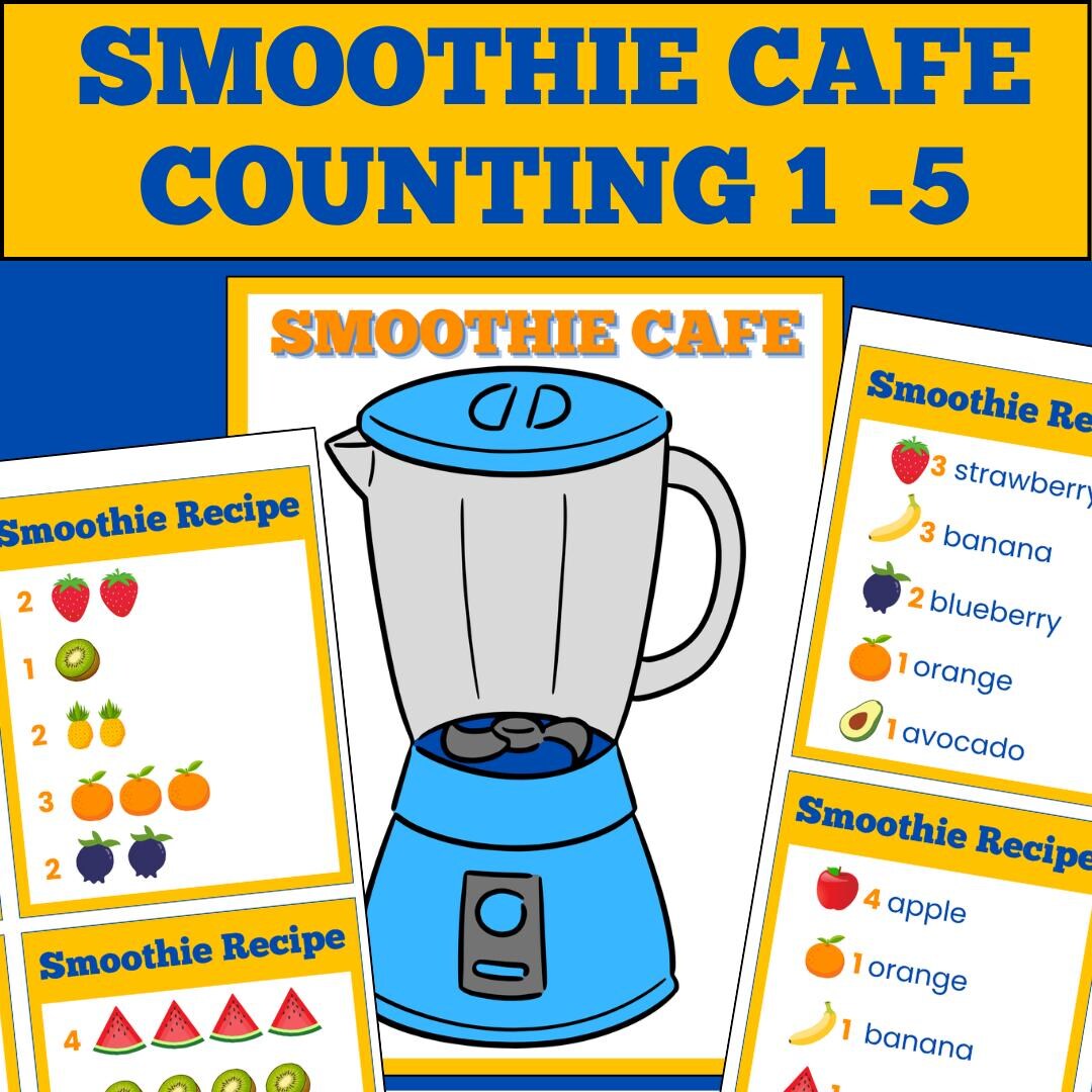 Make a Smoothie, Preschool Math Center, Numbers 1-5, Number Recognition ...
