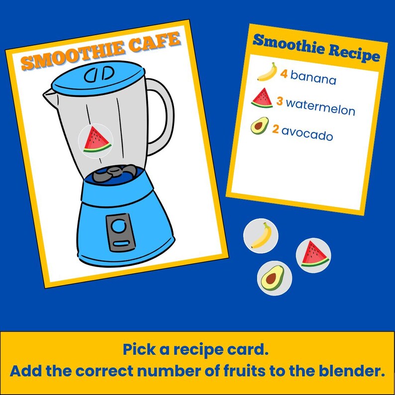 Make a Smoothie, Preschool Math Center, Numbers 1-5, Number Recognition ...