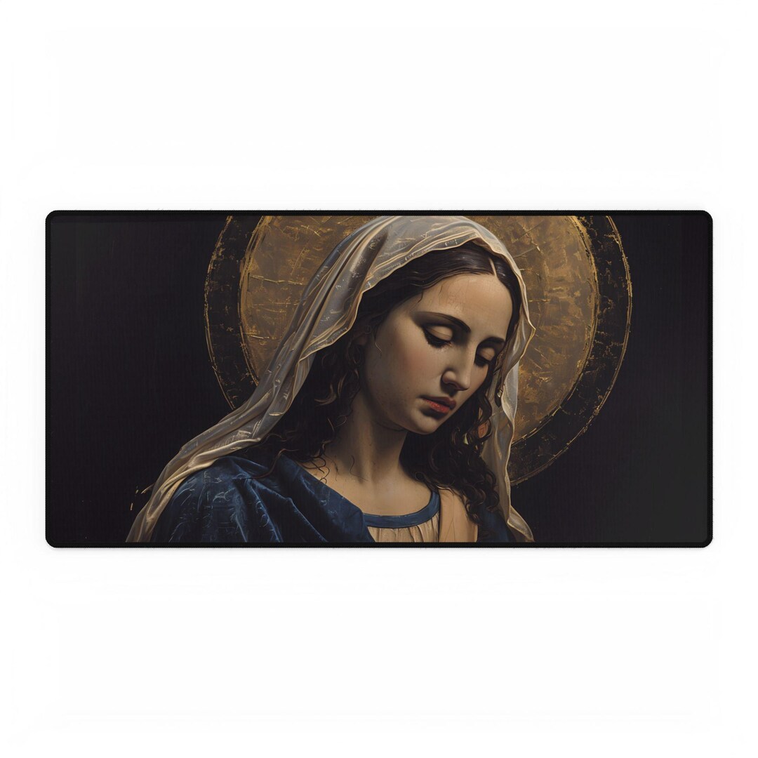 Elegant Virgin Mary Desk Mat | Artful Workspace, Desk Accessories ...