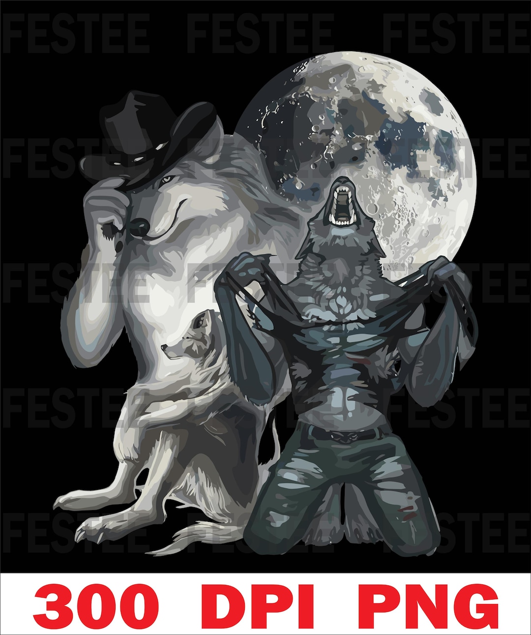 Alpha Wolf PNG - Funny Werewolf Meme - Wolf PNG T-shirt Design - Cringe ...