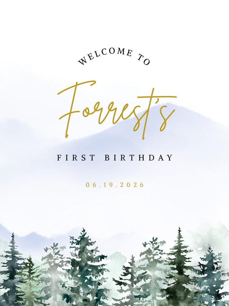 Adventure Theme Birthday Welcome Poster: Editable Canva Template - Etsy