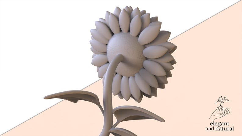 Flower 3D Printable Sunflower, Home or Gift, Sunflower STL Digital File ...