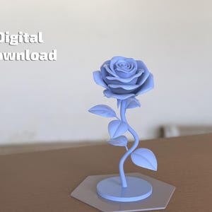 Flower 3D Printable Rose, Home or Gift, Rose STL Digital File, Gift for Him With STL File, Gift ...