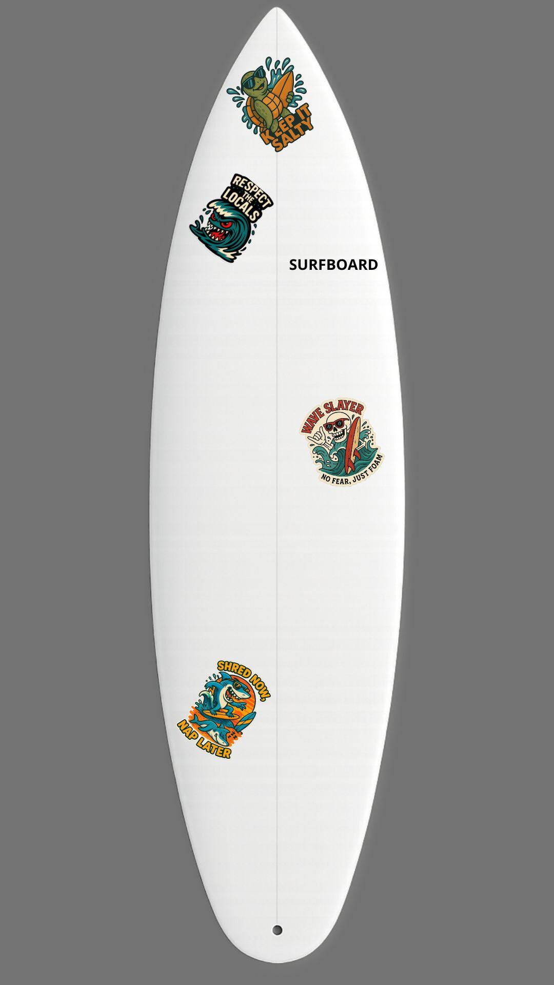 Surf Sticker Pack - 12 PNG Digital Stickers, Surfing, Beach Vibes ...