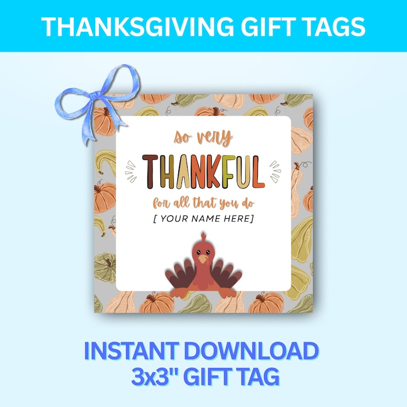 Turkey Gift Tags | Printable Thanksgiving Autumn Labels for Classroom ...