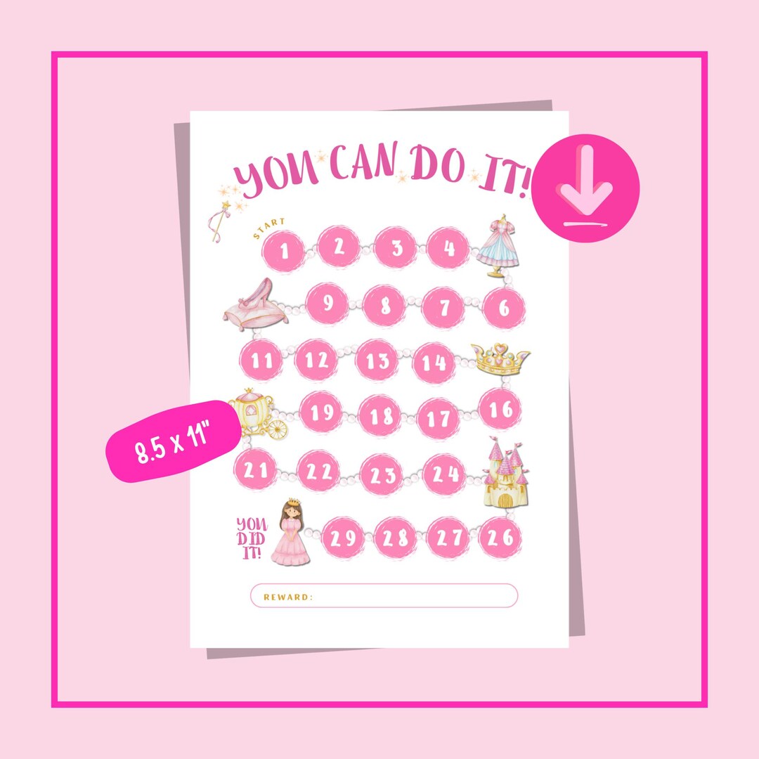 Princess Reward Chart Printable: Inclusive Kids Behavior Tracker (PDF ...
