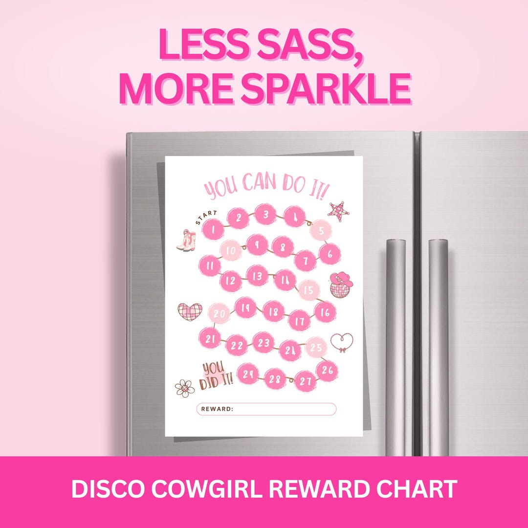 Disco Cowgirl Reward Chart: Printable Chore & Behavior Tracker (PDF ...