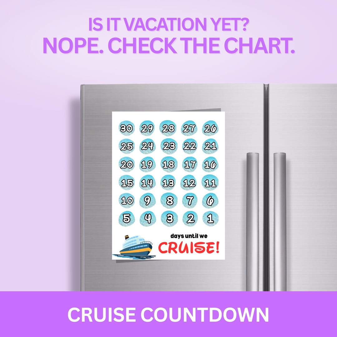 Printable Cruise Countdown Chart | Ocean Theme Kids Vacation Planner ...