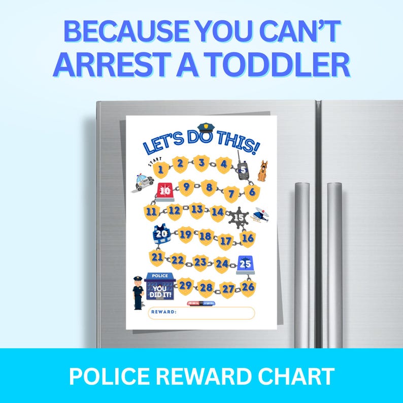 Police Reward Chart: Kids Behavior Tracker Printable (PDF Download) - Etsy