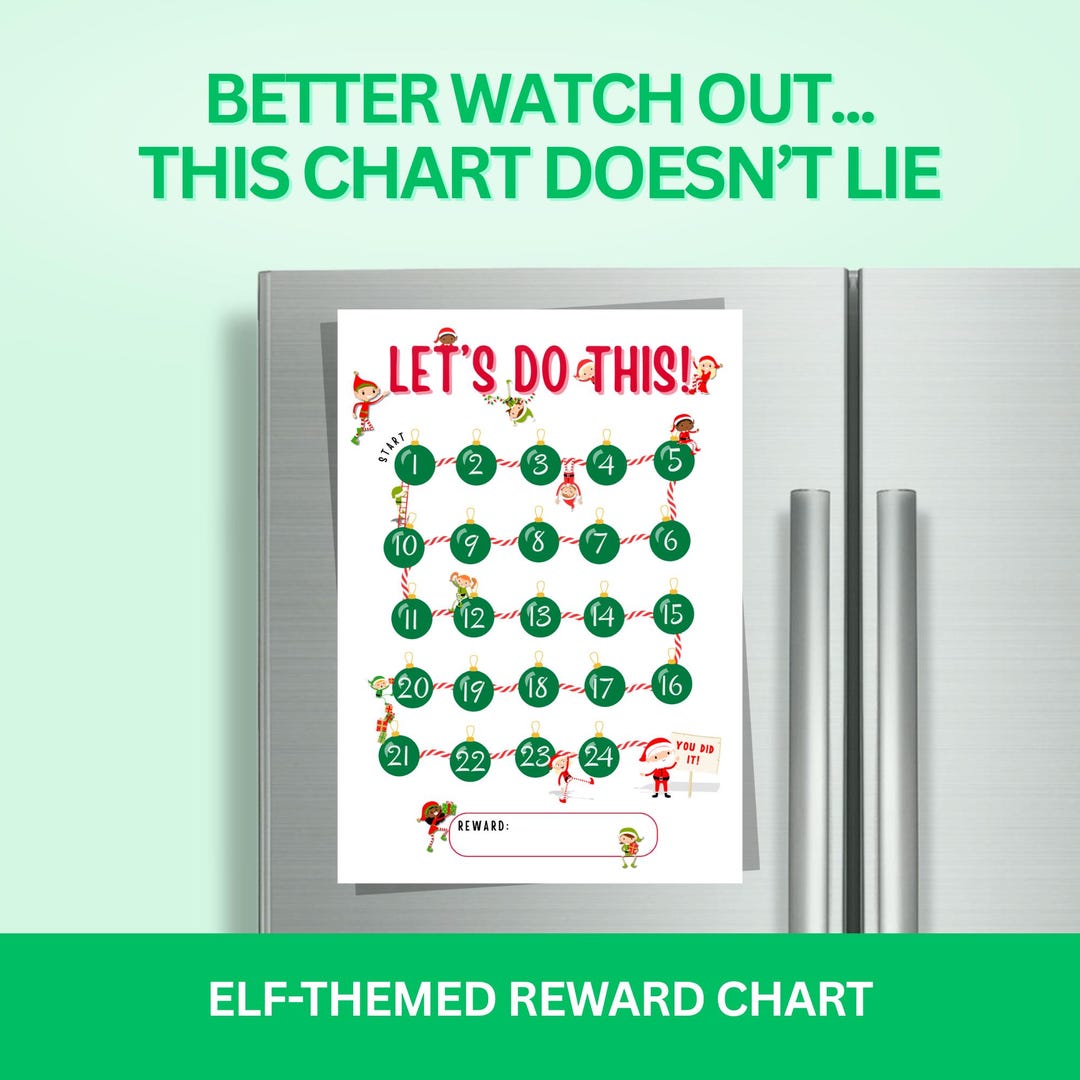 Christmas Elf Behavior Chart Instant Download Printable - 25-day Fun ...