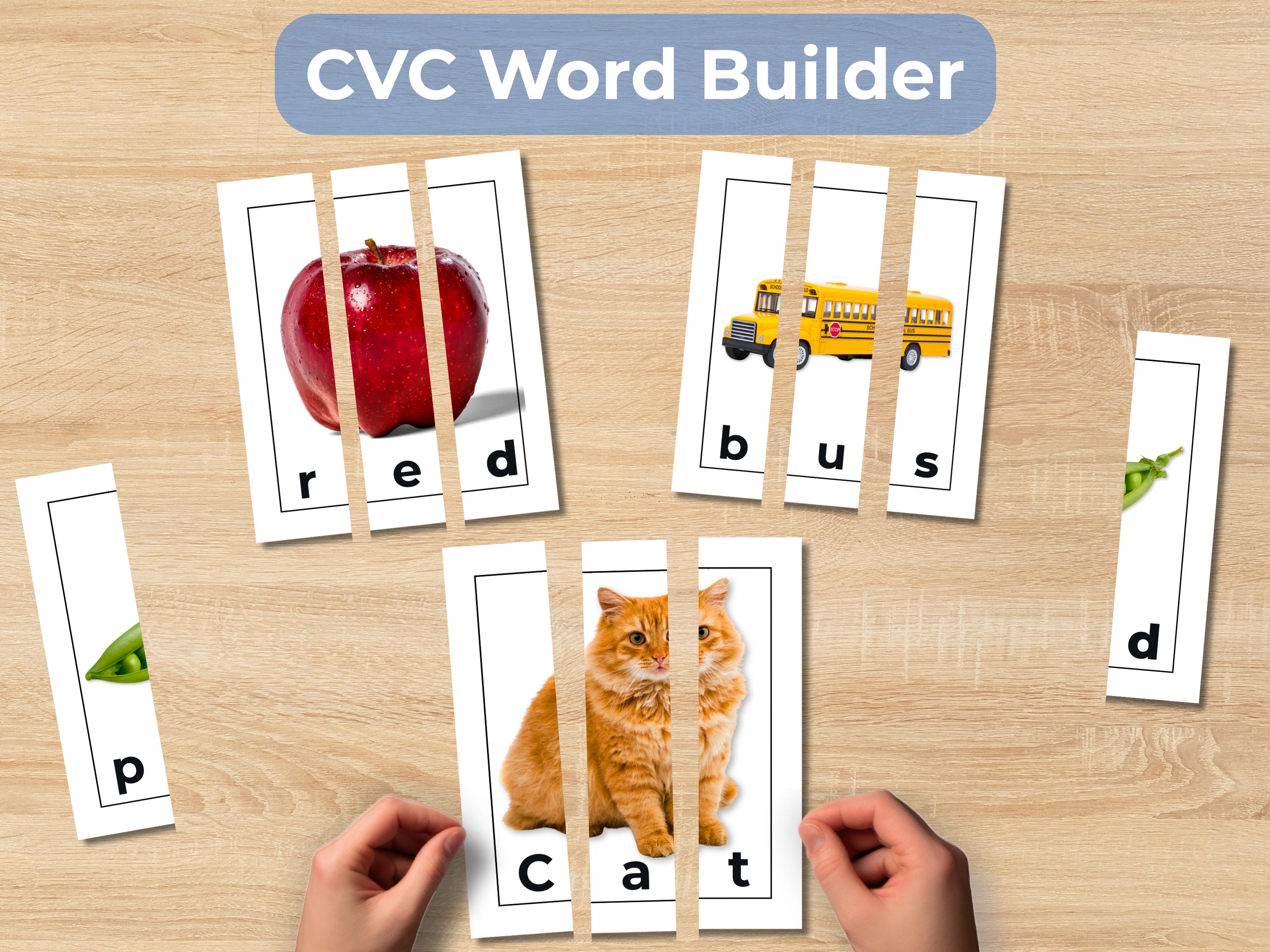 Montessori CVC Word Building Puzzles | Pink Series | Phonics Printable ...