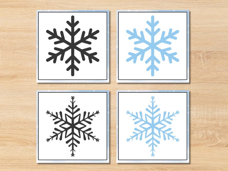 Montessori Snowflake Shadow Matching Cards | Printable Winter ...