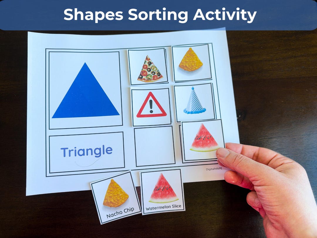 Montessori Shape Sorting Matching Cards & Mats—toddler, Preschool ...
