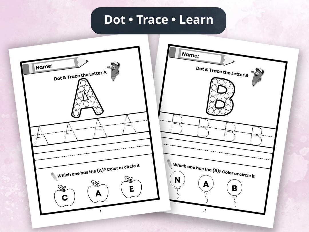 Dot Marker Alphabet Worksheets: A to Z Tracing Practice for Preschool ...