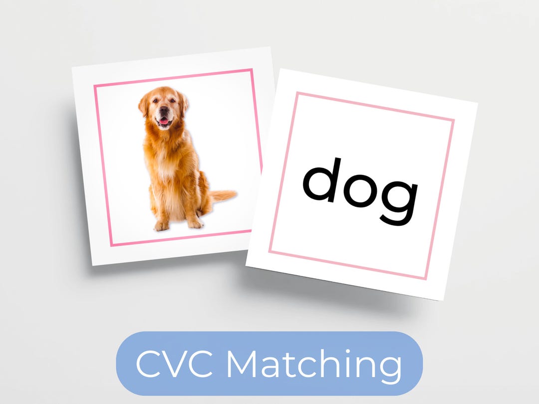 Montessori Pink Series CVC Words Matching | Short Vowel O Printable ...
