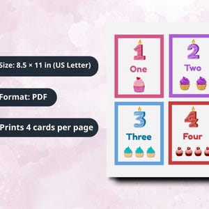 Number Flashcards 1 to 10, Printable Counting Cards for Toddlers and ...