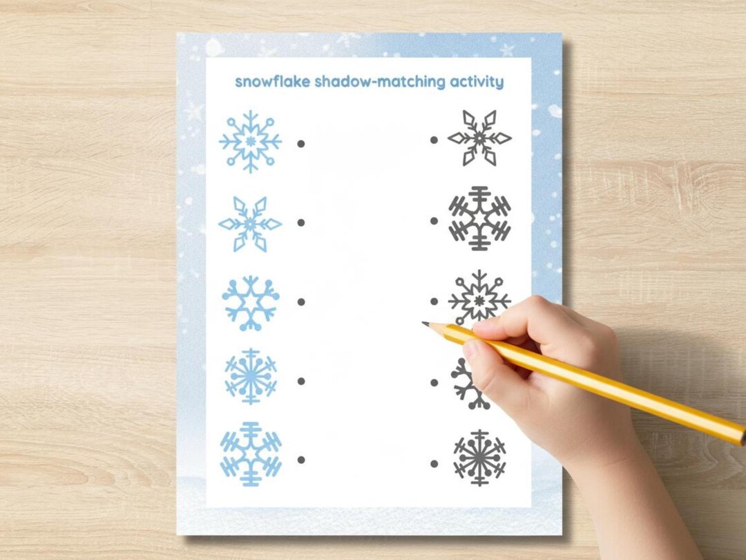 Snowflake Shadow Matching Activity for Toddlers | Winter Printable ...