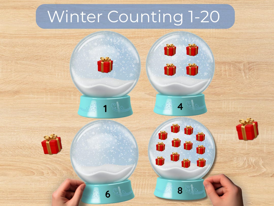 Montessori Winter Counting Snow Globe Math Activity | Numbers 1–20 ...