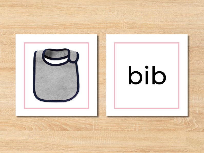 Montessori Pink Series CVC Words Matching | Short Vowel I Printable ...
