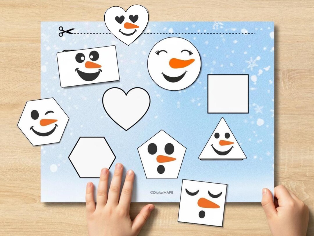 Snowman Shape Matching Game | Montessori Winter Printable Activity for ...